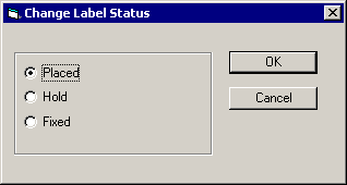 Change Label Status dialog